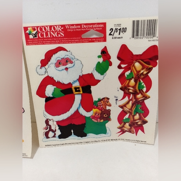 Disney | Holiday | Vintage Christmas Window Clings Retro Static Cling ...